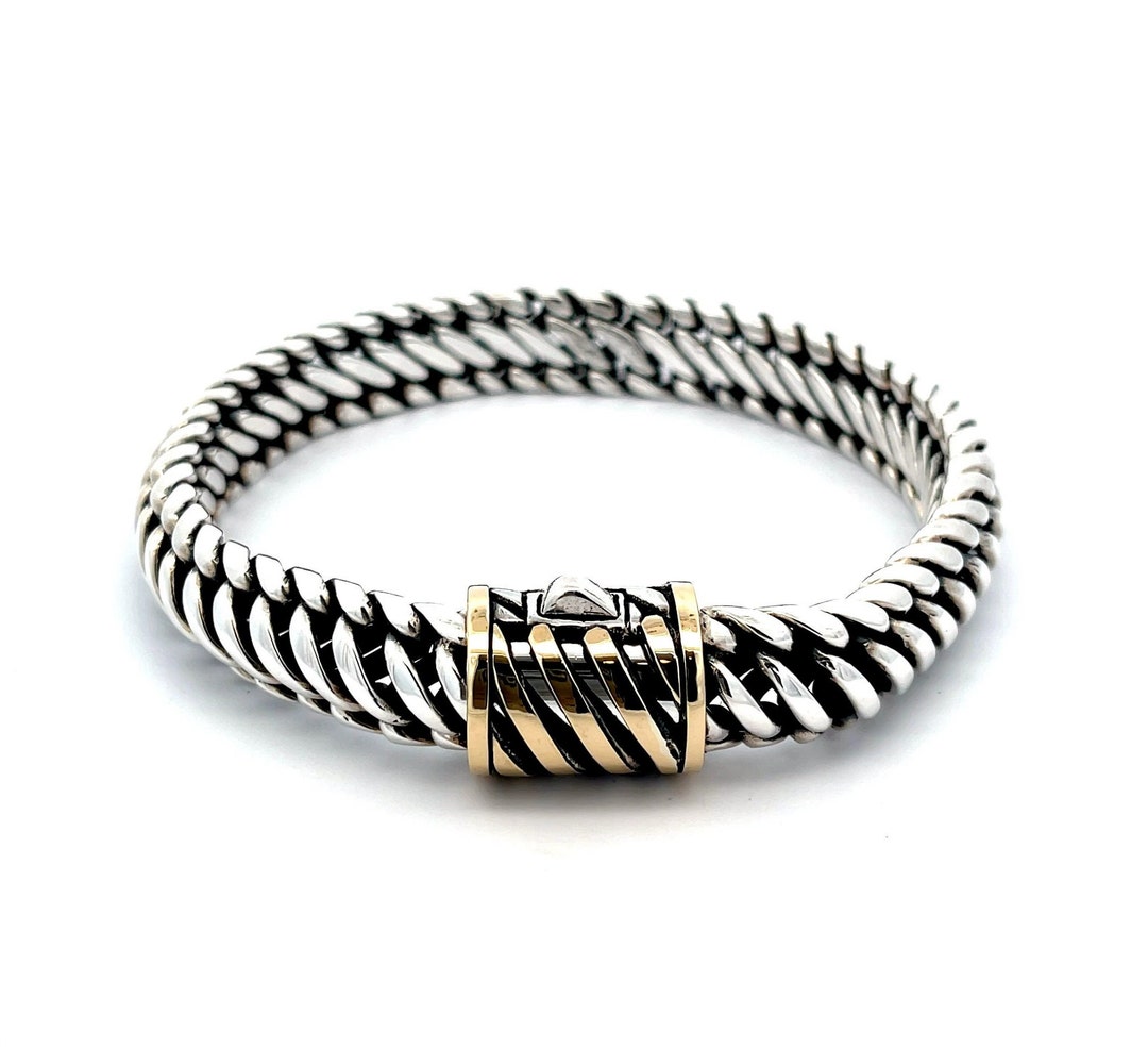 Garni 925 Sterling Silver and 14k Gold Handcrafted Men's Link Sevag ...