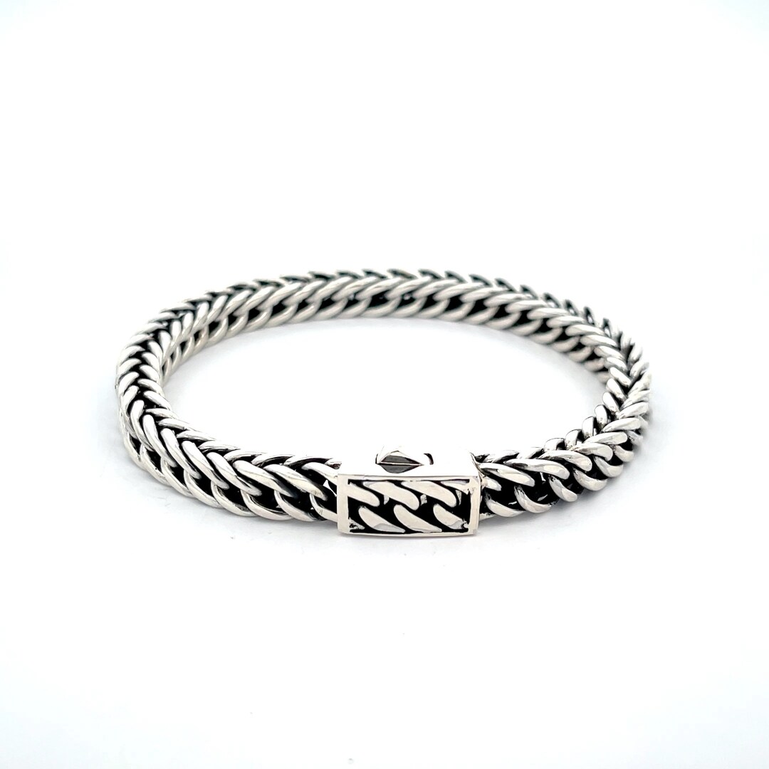 Garni 925 Sterling Silver Handmade Men's Cable Link Ari Bracelet - Etsy