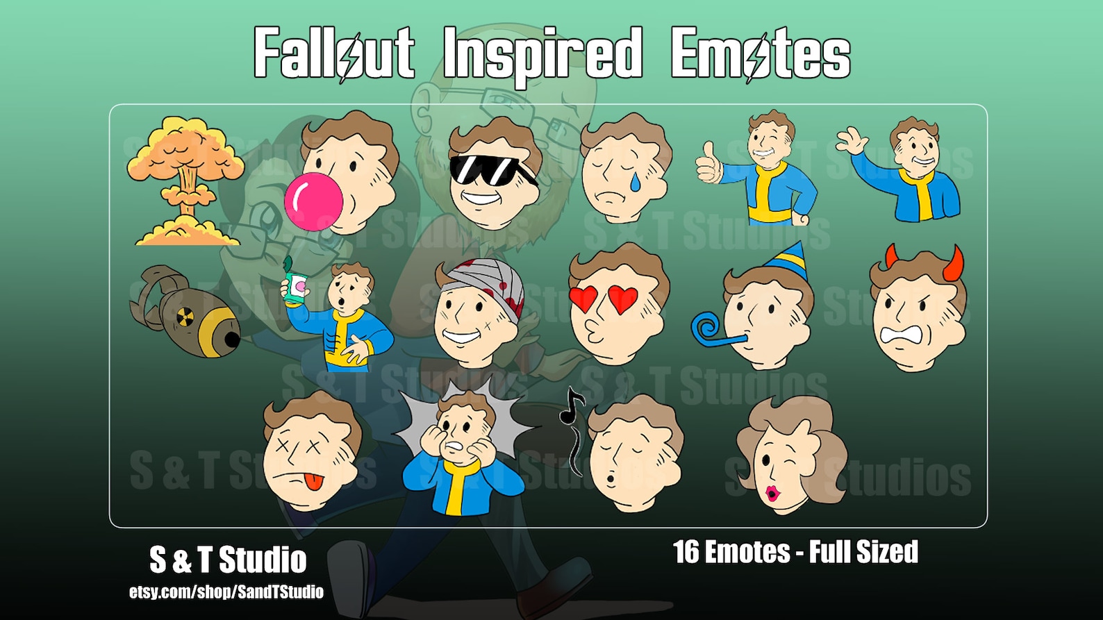 Fallout Inspired Emote Pack Set of 16 / Twitch / Discord / - Etsy