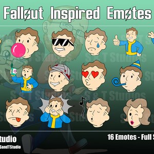 Fallout Inspired Emote Pack Set of 16 / Twitch / Discord / - Etsy