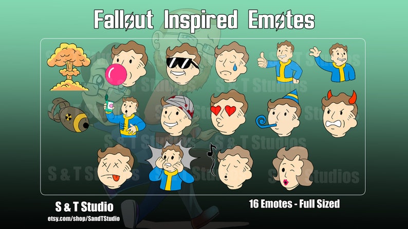 Fallout Inspired Emote Pack Set of 16 / Twitch / Discord / - Etsy