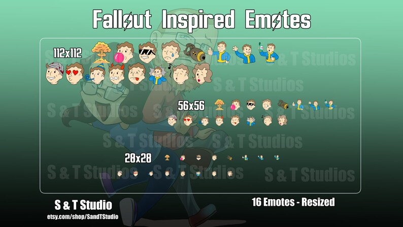 Fallout Inspired Emote Pack Set of 16 / Twitch / Discord / - Etsy