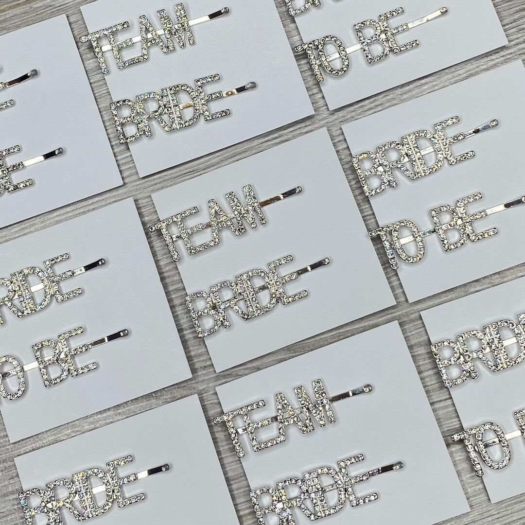 Silver Team Bride to Be Diamonte Hair Clip - Team Bride Bridesmaid ...