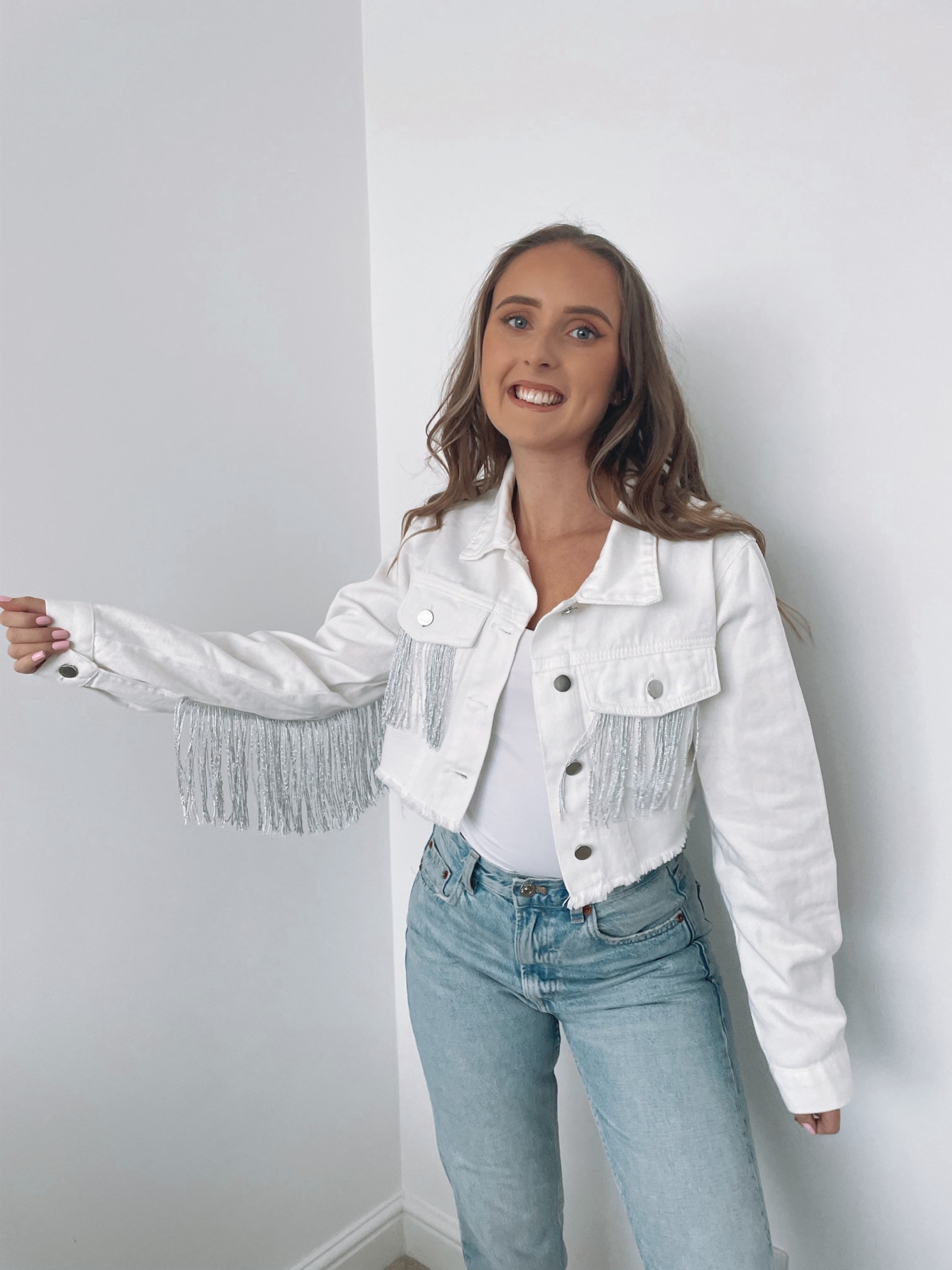Personalised Bride Tassel Denim Jacket Cropped Jean Jacket Coat Bridal ...