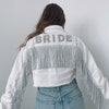 Personalised Bride Pearl Denim Jacket Embellished Jean Jacket Coat ...