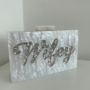 Wifey Diamond Silver Box Bag - Bride Handbag Clutch Bag Wedding Day ...