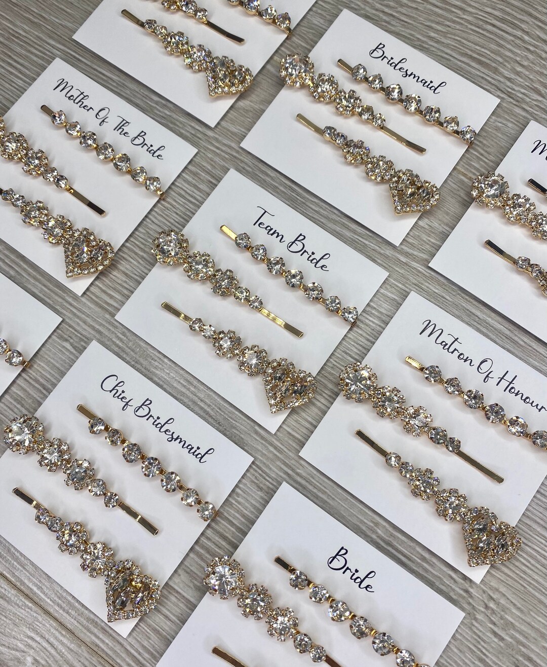 Bridesmaid Silver Gold Diamonte Diamond Hair Clips Bridesmaids - Etsy