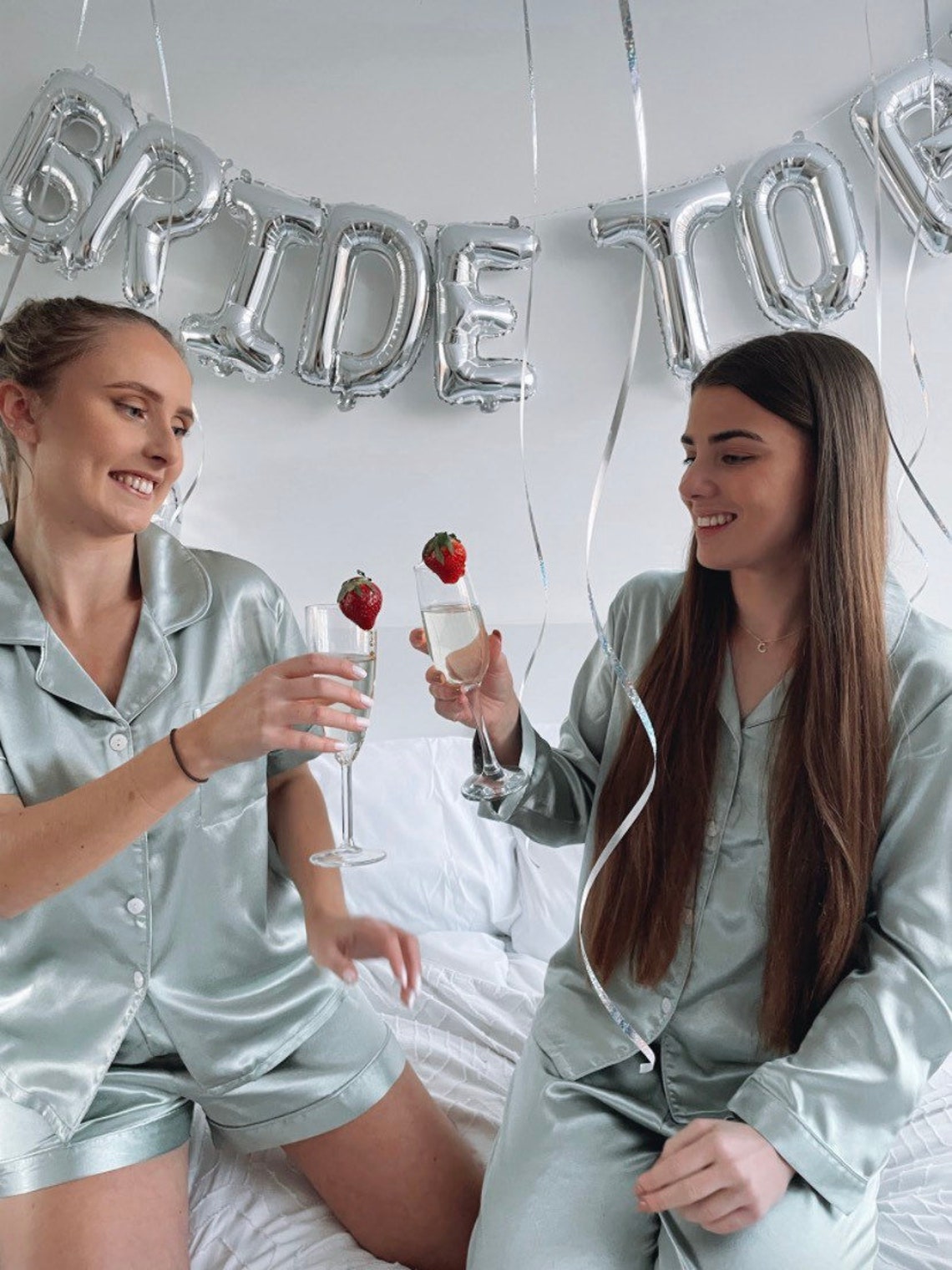 Personalised Sage Green Satin Pyjamas Bridesmaids Personalised Pjs ...