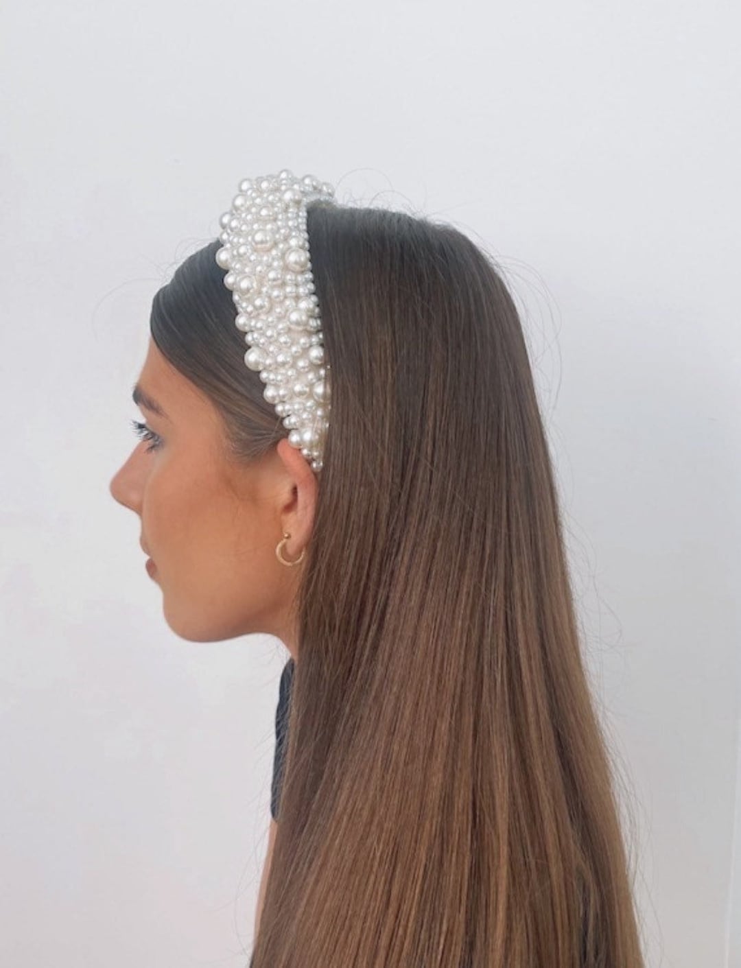 Pearl Headband - Wedding Hairband Ivory Pearl Embellished Head Piece ...
