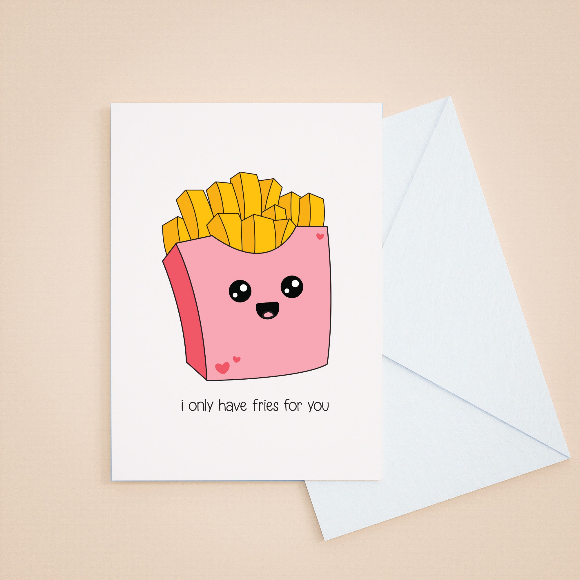 Happy Anniversary Card | French Fries Pun | Happy Valentine's Day Card ...