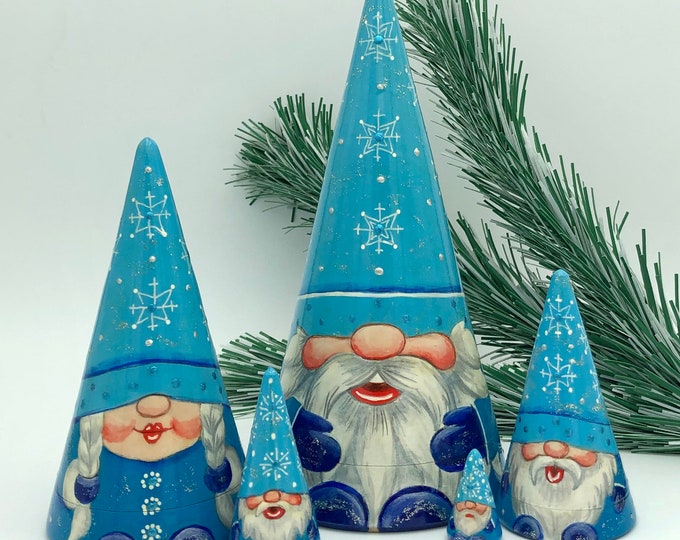 Christmas Gnomes Nesting Dolls, Christmas Style Stacking Dolls ...