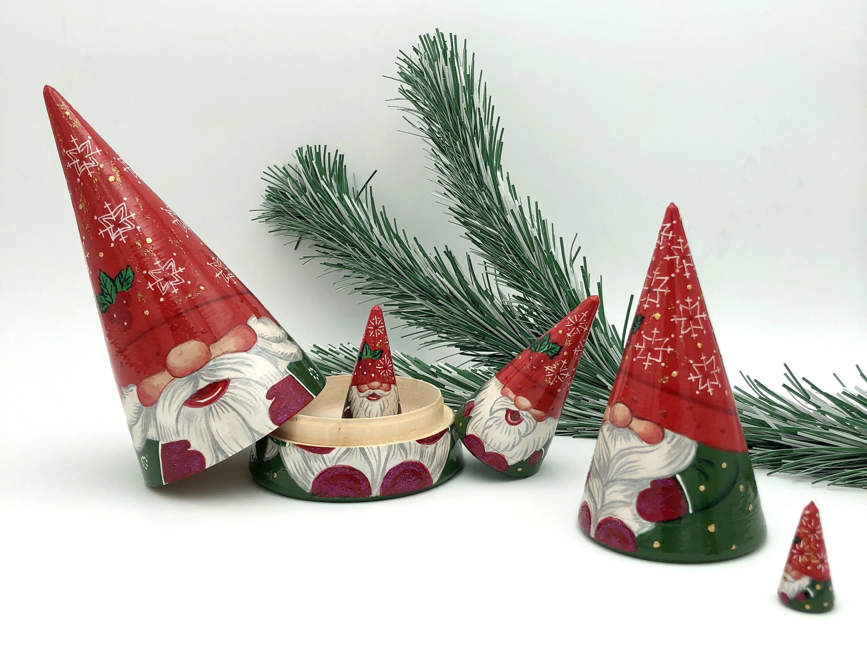 Christmas Gnomes Nesting Dolls, Christmas Style Stacking Dolls ...