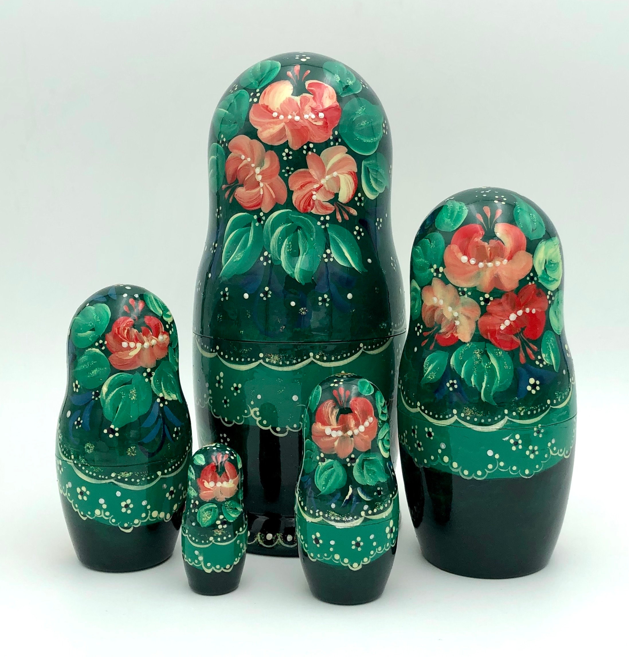 Traditional Nesting Dolls, Stacking Dolls, Handmade, Set With 5 Dolls ...