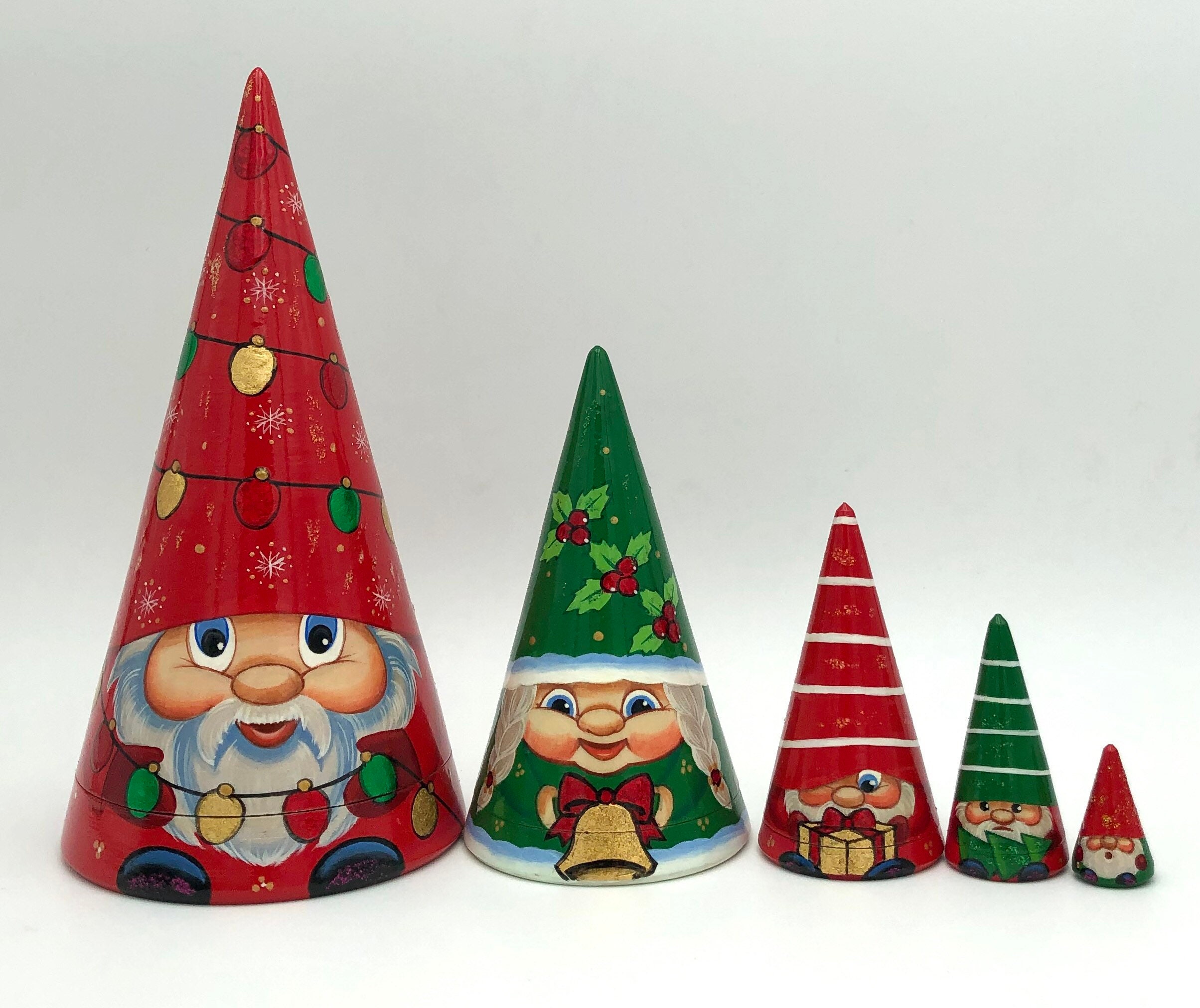 Christmas Gnomes Nesting Dolls, Christmas Style Stacking Dolls ...