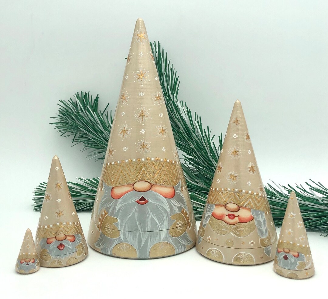 Christmas Gnomes Nesting Dolls, Shooting Star, Christmas Style Stacking ...