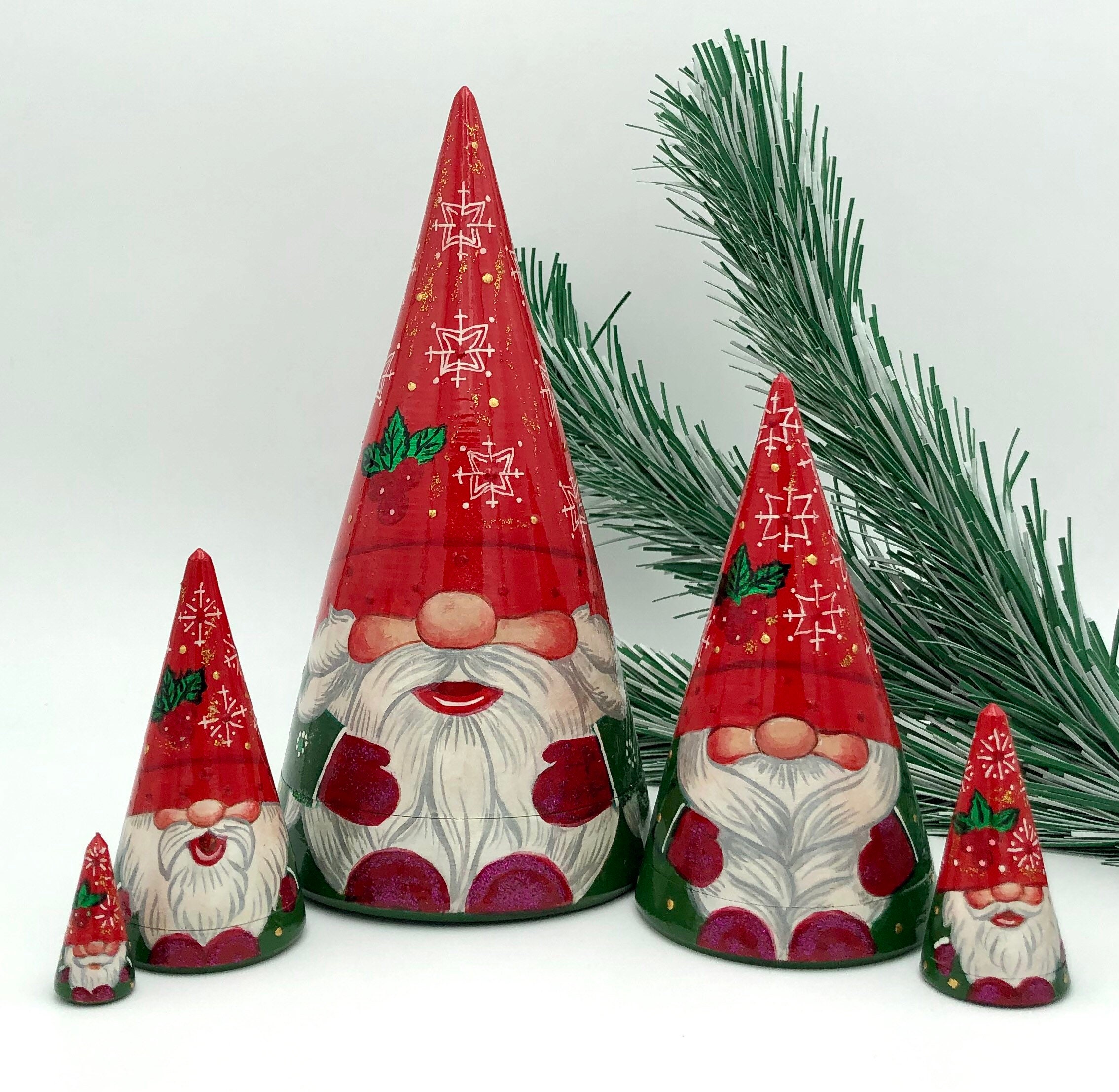 Christmas Gnomes Nesting Dolls, Christmas Style Stacking Dolls ...
