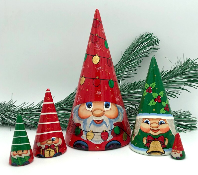 Christmas Gnomes Nesting Dolls, Christmas Style Stacking Dolls ...