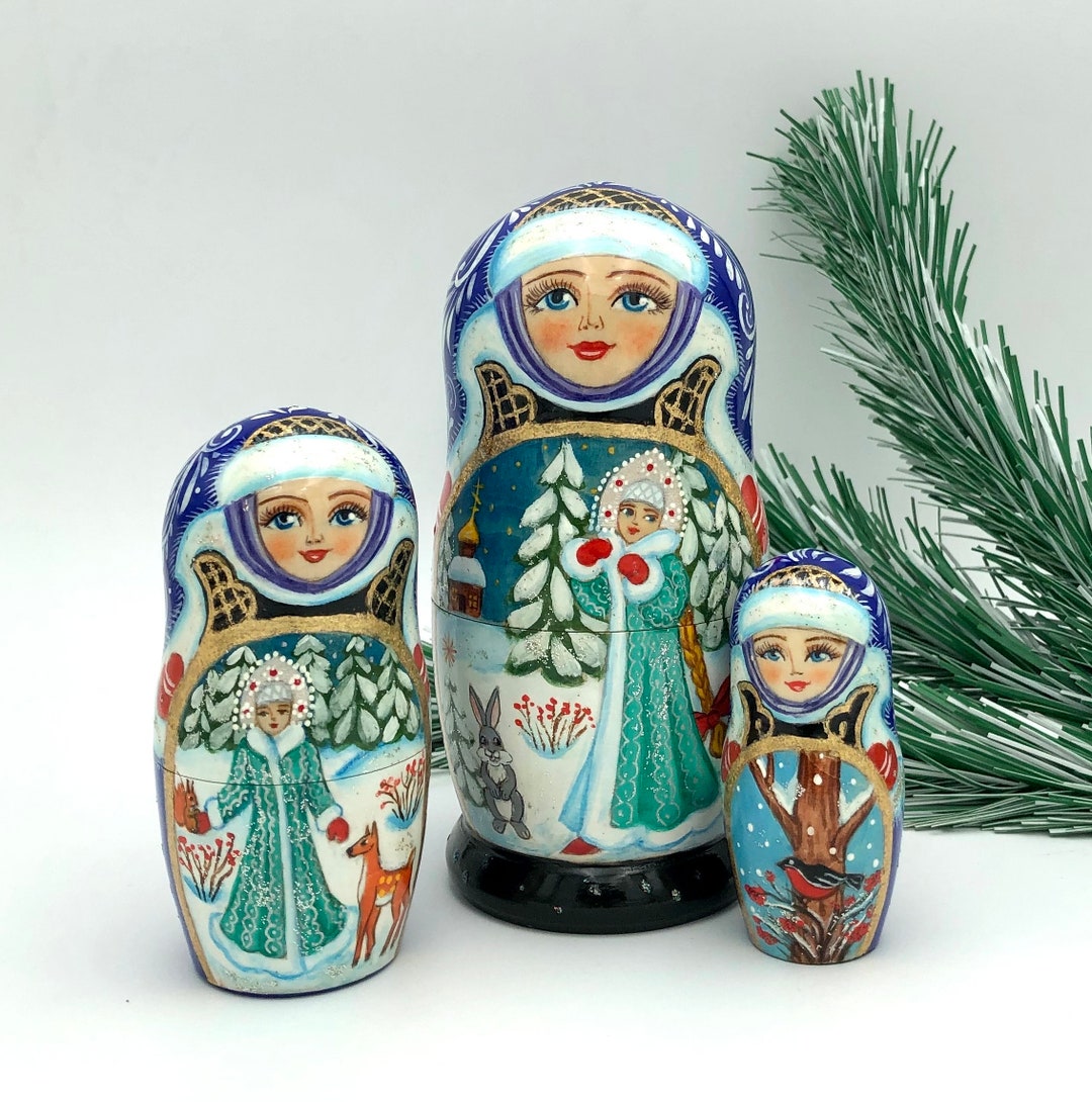 Traditional Nesting Dolls, 5,5” (14cm) Height, Stacking Dolls, Handmade ...