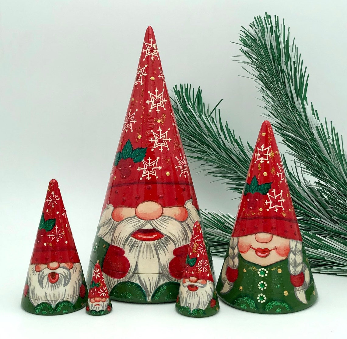 Christmas Gnomes Nesting Dolls, Christmas Style Stacking Dolls ...