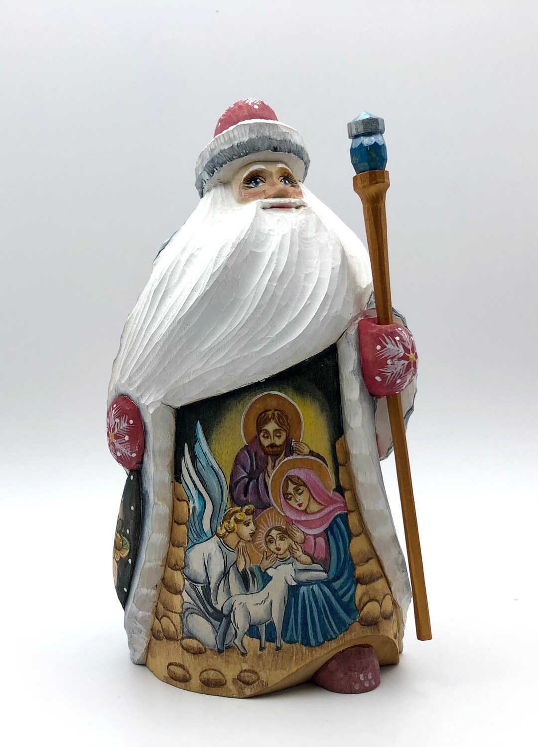 Santa Claus, Nativity Scene, Wood, Handmade, Hand Painted - Etsy