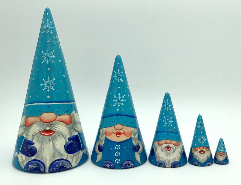 Christmas Gnomes Nesting Dolls, Christmas Style Stacking Dolls ...