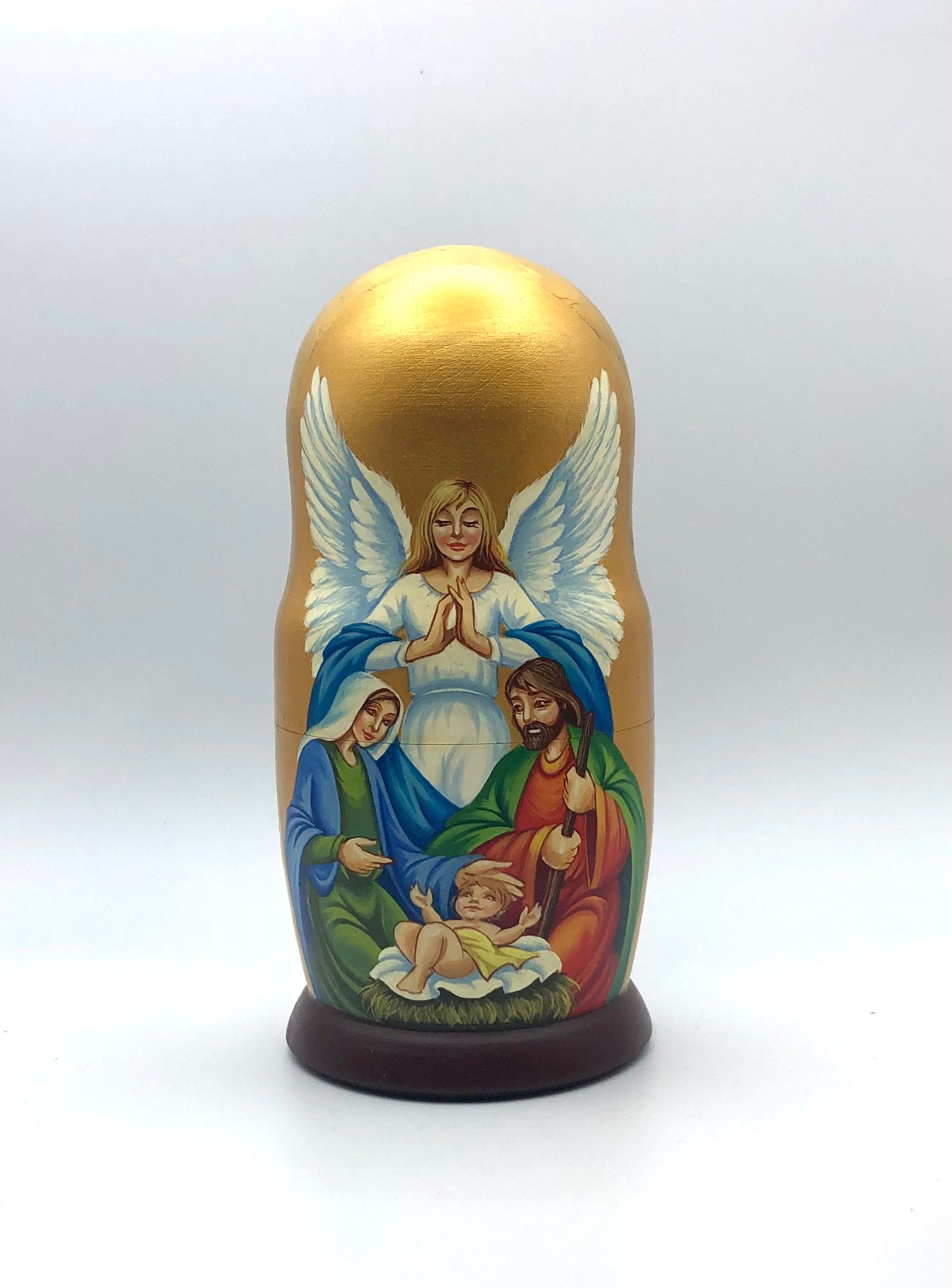 Nativity Scenes Nesting Dolls, Stacking Dolls, Handmade, Set With 5 ...