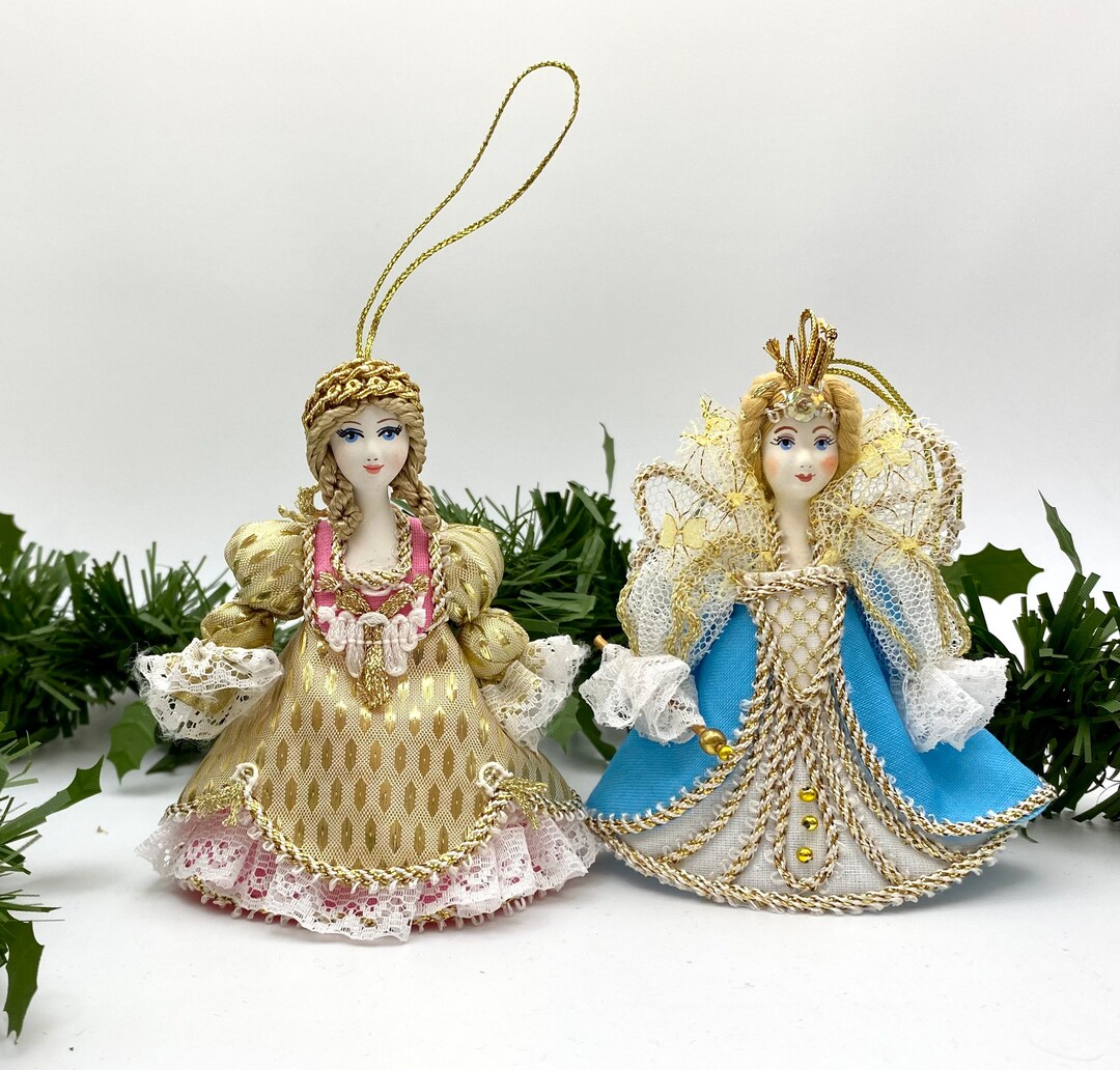 Porcelain Dolls Christmas Ornaments, “princess and Fairy”, Handmade ...
