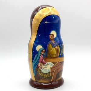 Nativity Scenes Nesting Dolls, Stacking Dolls, Handmade, Set With 5 ...