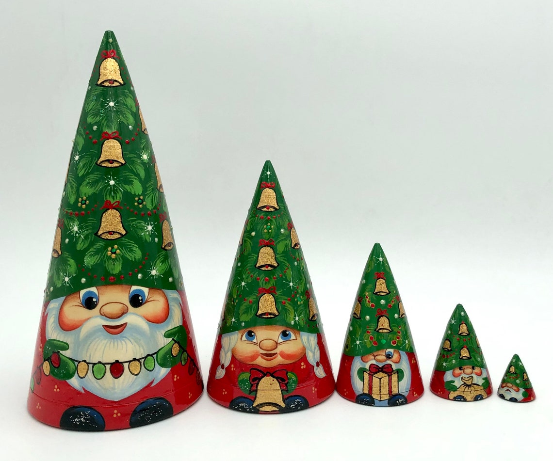 Christmas Gnomes Nesting Dolls, Christmas Style Stacking Dolls ...