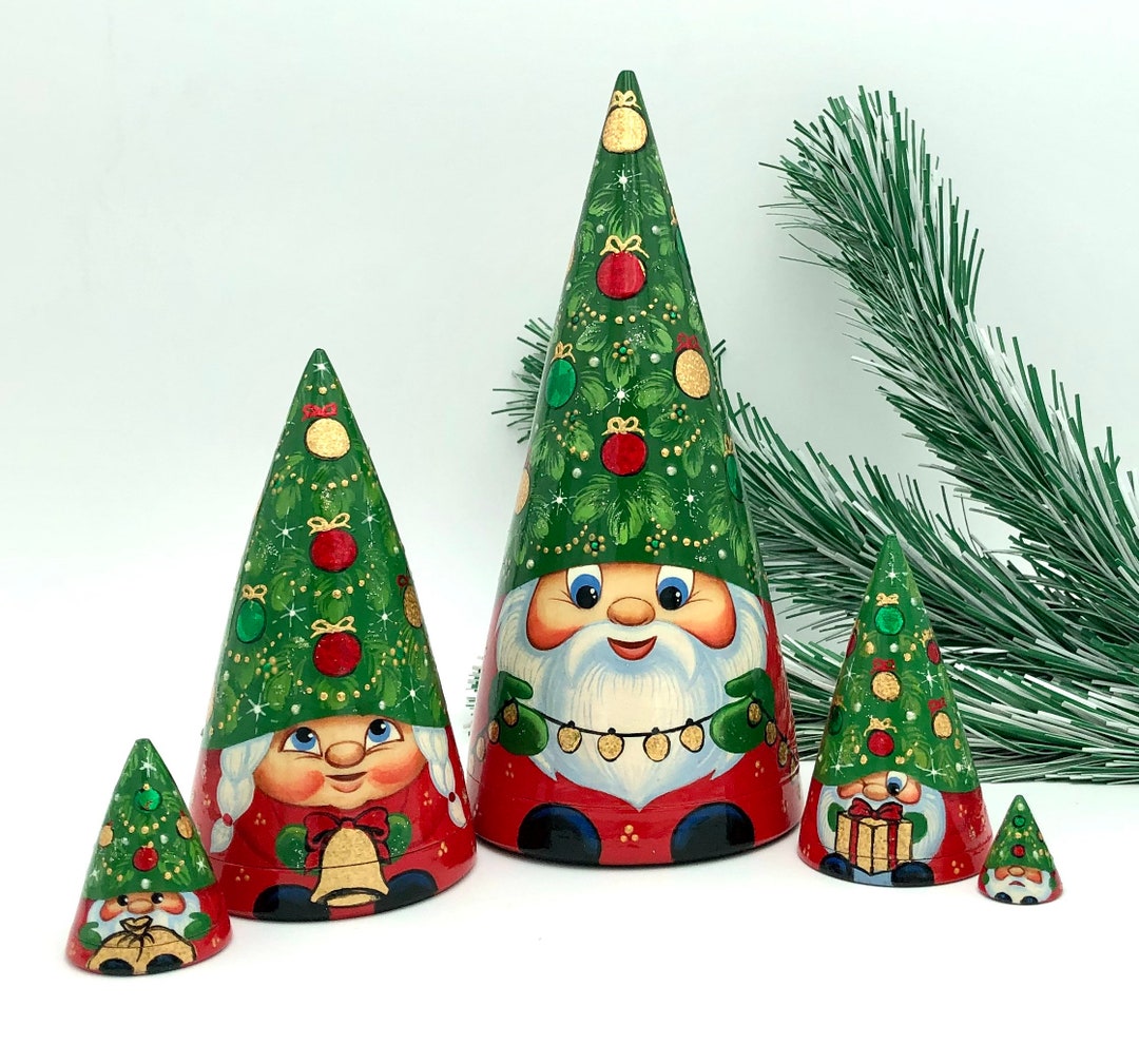 Christmas Gnomes Nesting Dolls, Christmas Style Stacking Dolls ...