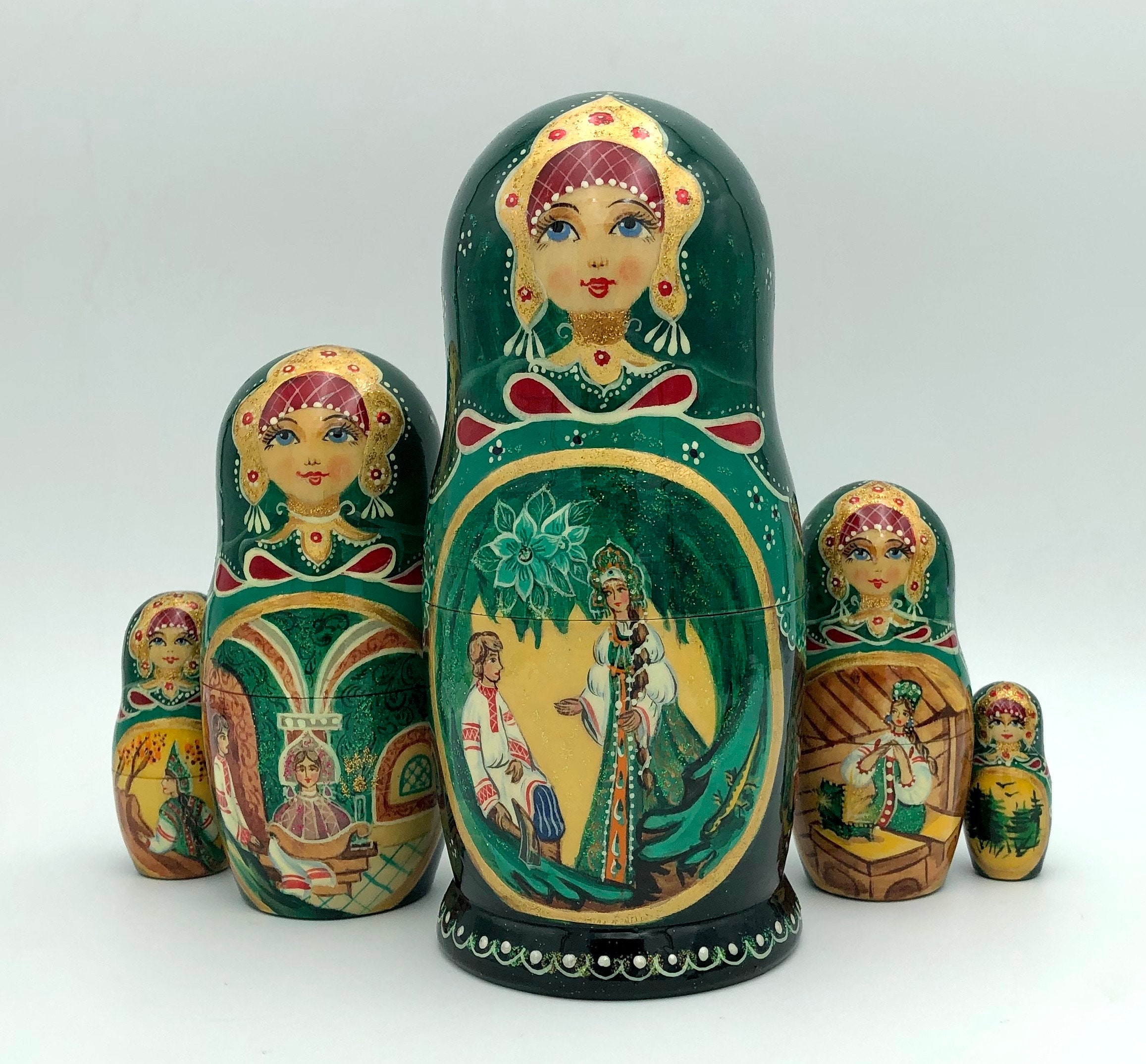 Traditional Nesting Dolls, Stacking Dolls, Handmade, Set With 5 Dolls ...