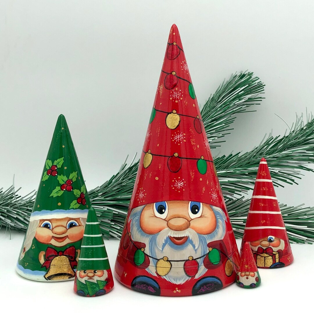 Christmas Gnomes Nesting Dolls, Christmas Style Stacking Dolls ...