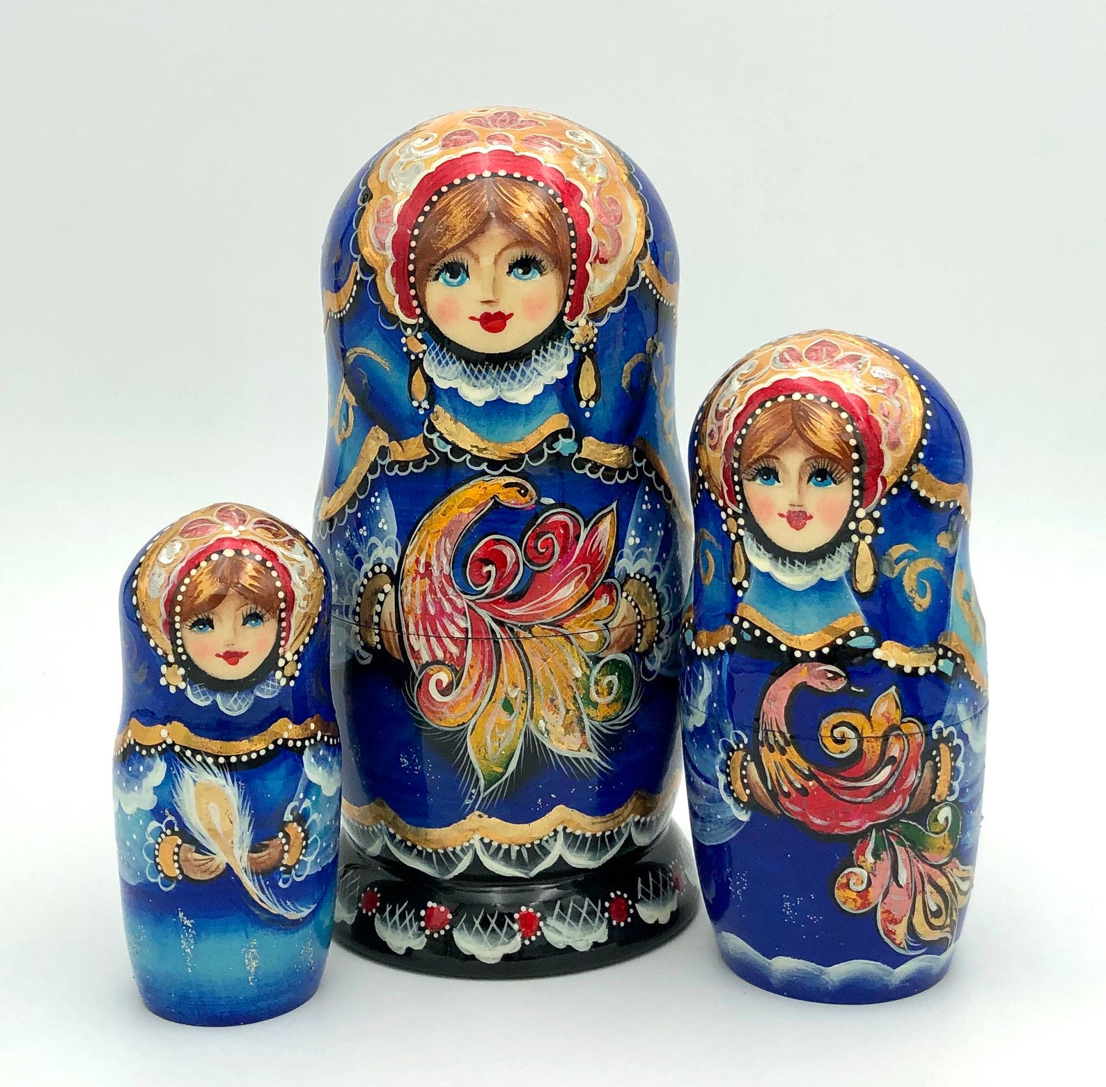 Traditional Nesting Dolls 5,5” Height (14cm), Stacking Dolls, Handmade ...