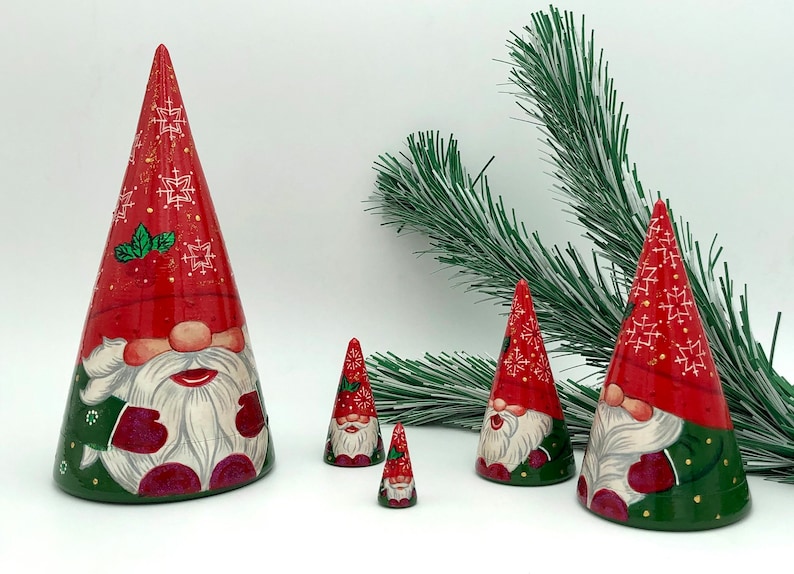 Christmas Gnomes Nesting Dolls, Christmas Style Stacking Dolls ...