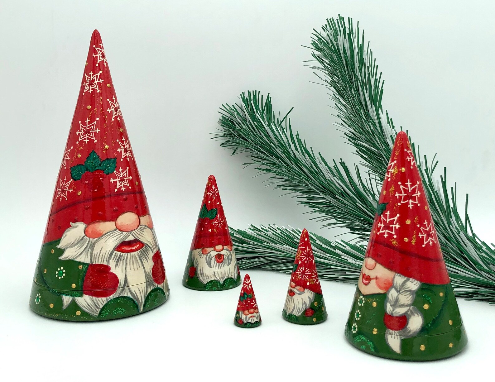 Christmas Gnomes Nesting Dolls, Christmas Style Stacking Dolls ...