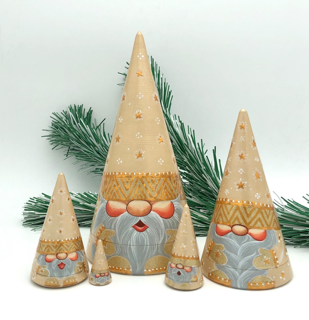 Christmas Gnomes Nesting Dolls, Christmas Style Stacking Dolls ...