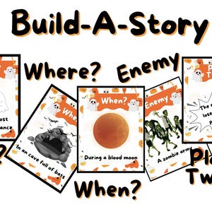Printable Halloween Build a Story Cards | Creative Writing ...