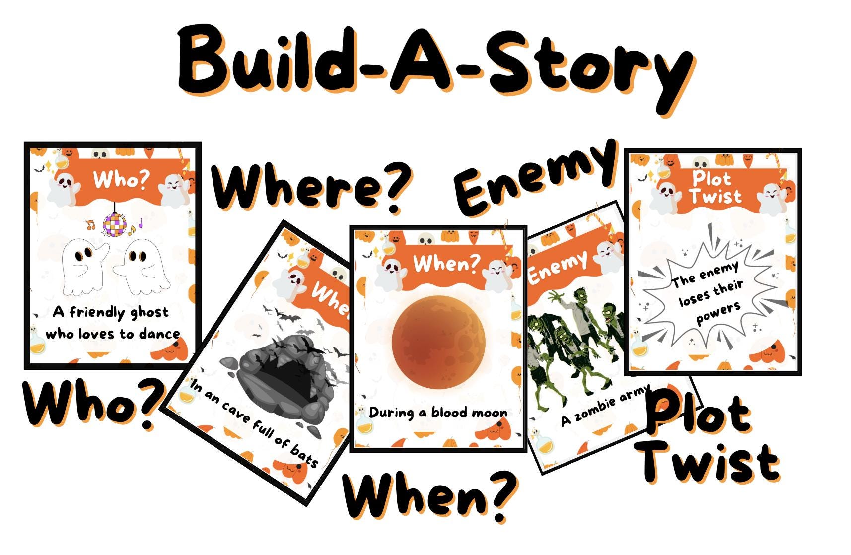 Printable Halloween Build a Story Cards | Creative Writing ...