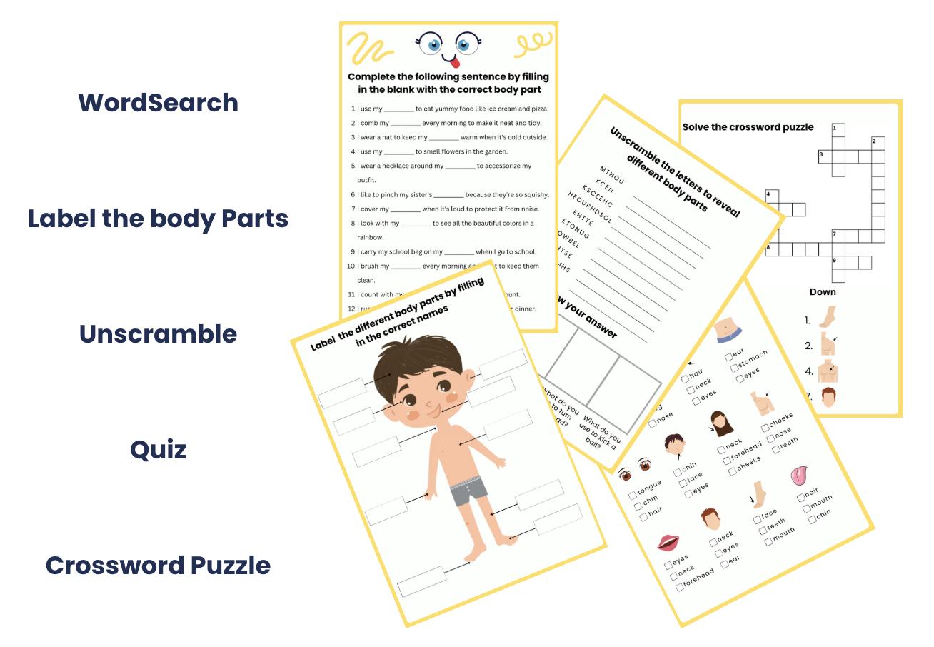 Human Body Parts Vocabulary Pack | Games & Activities | ESL ELL ...