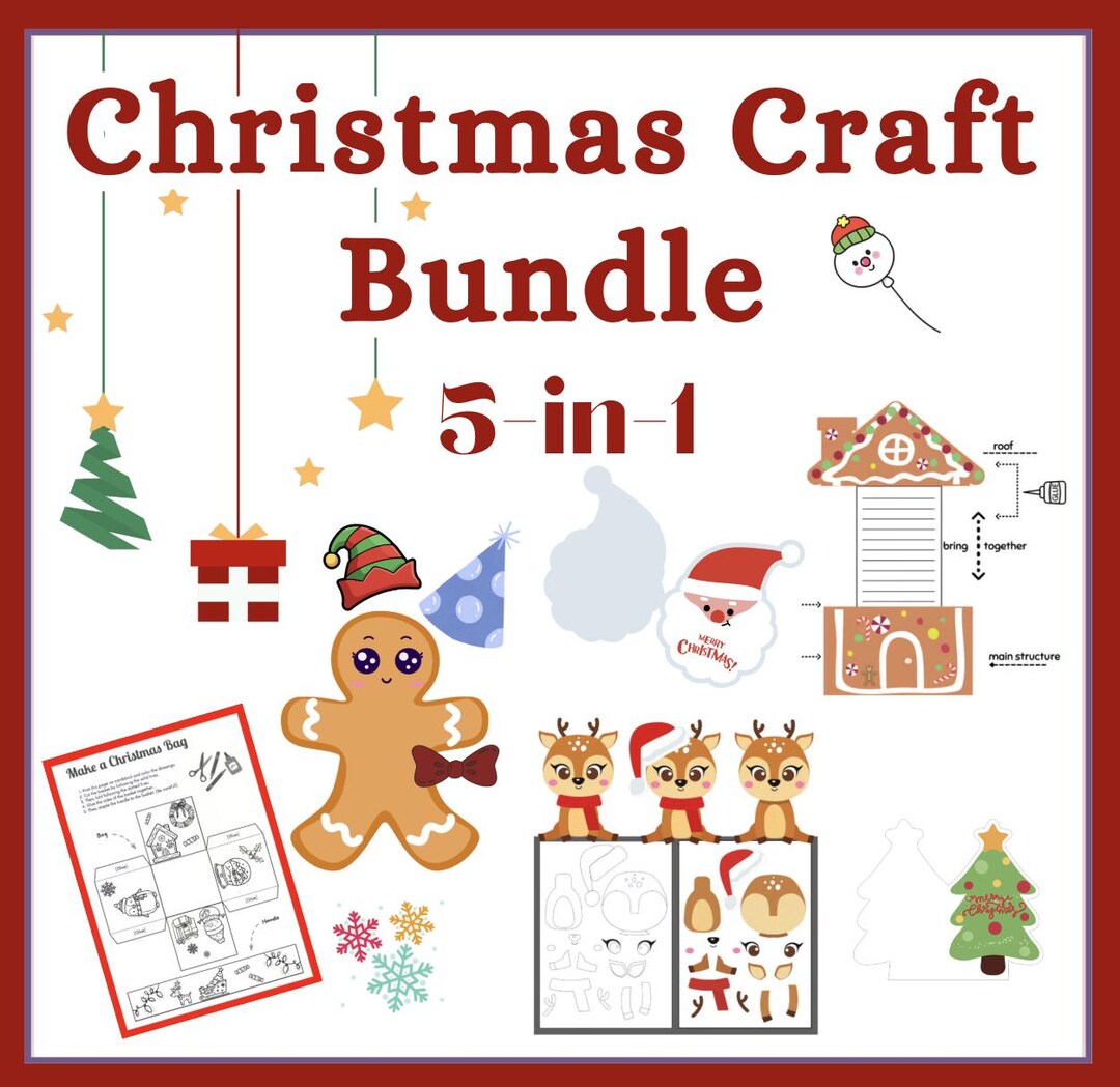 Christmas Craft Bundle L 5 Holiday Crafts (print & Go!) Fun Classroom ...