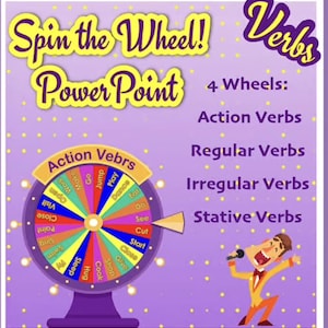 Spinning Verb Wheel L Powerpoint | Editable Digital Activity PPTX ( 4 ...