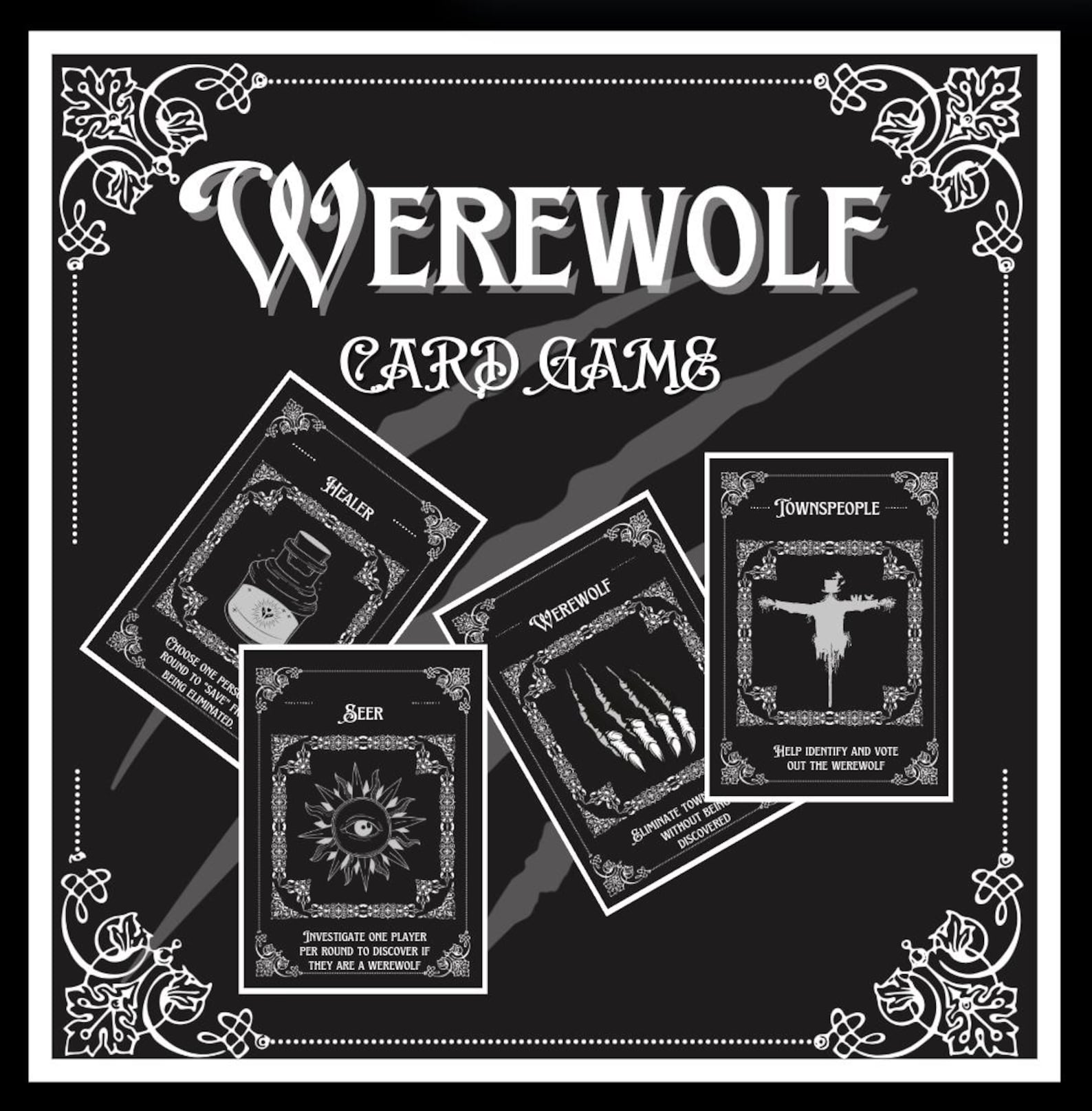 Werewolf Card Game | Deduction Game | Mafia | Halloween Activity L ...