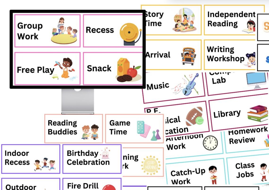 EDITABLE Visual Classroom Daily Schedule Cards | 90+ Cards | Classroom ...