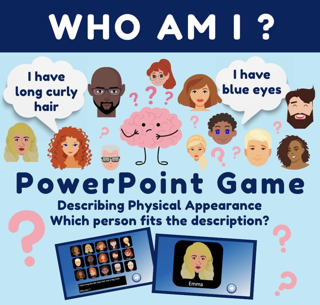 Who Am I? – Physical Appearance Guessing Game | Editable ESL Powerpoint ...