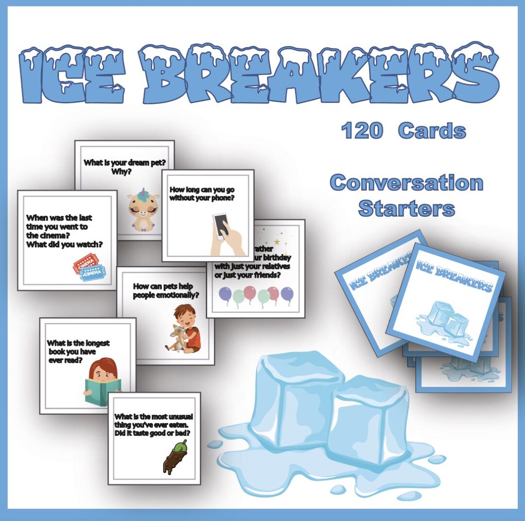 ESL Conversation Cards: Ice Breakers for Teens (120 Cards) L Printable ...
