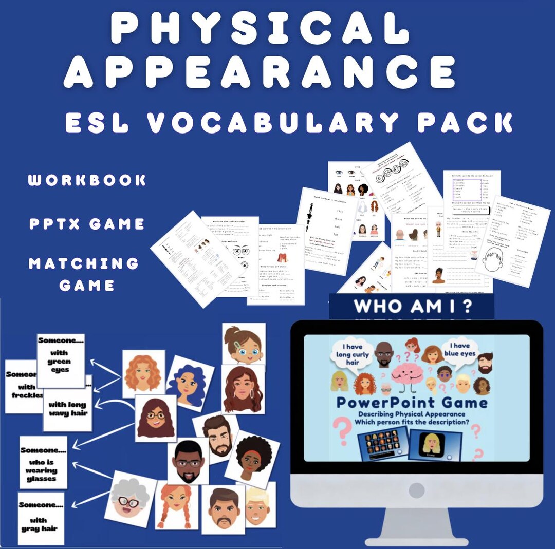 Physical Appearance L Describing People L ESL Vocabulary Games and ...