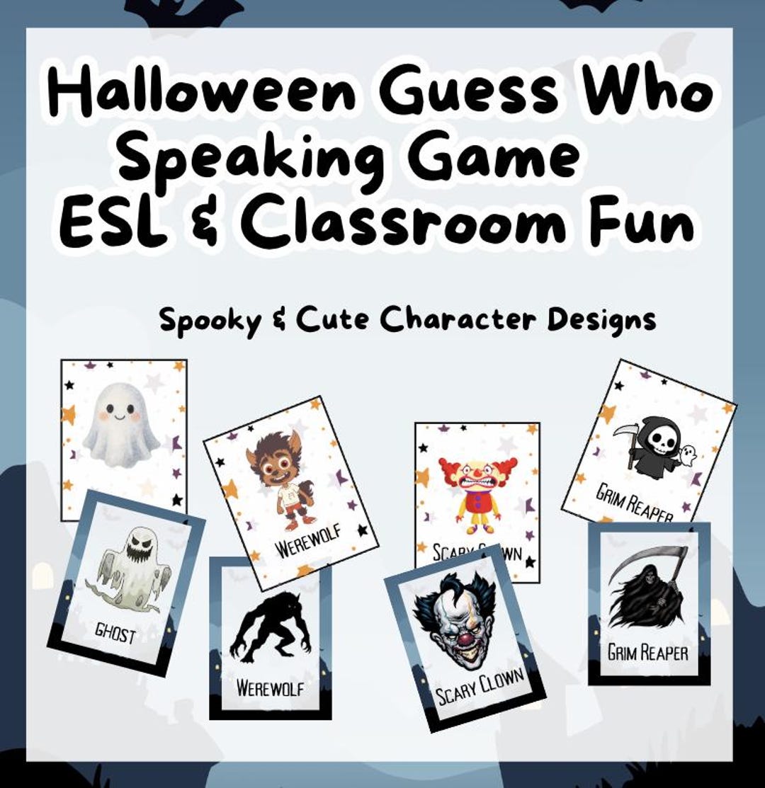 Halloween Guess Who Speaking Game – Spooky & Cute Character Cards | ESL ...