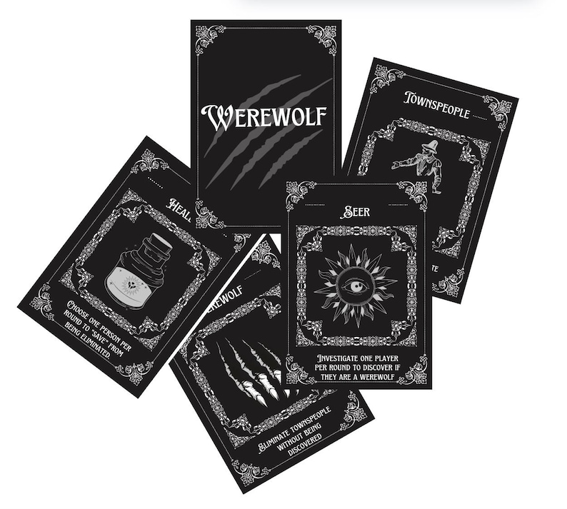 Werewolf Card Game | Deduction Game | Mafia | Halloween Activity L ...