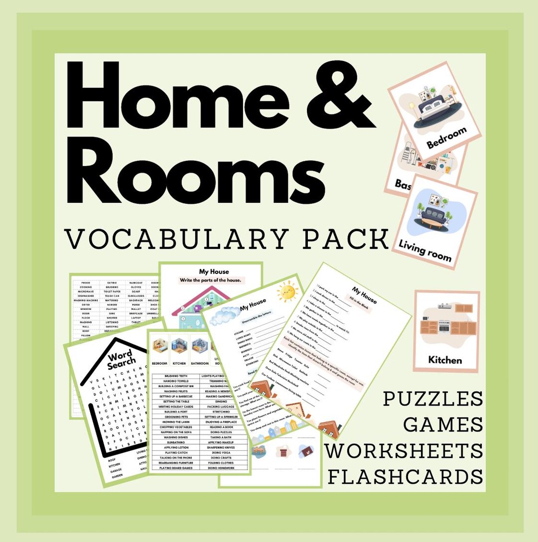 House and Rooms Vocabulary Pack | Games and Activities | ESL ELL ...