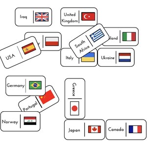 World Flags Domino Game L Countries & Flags Matching Activity L ...